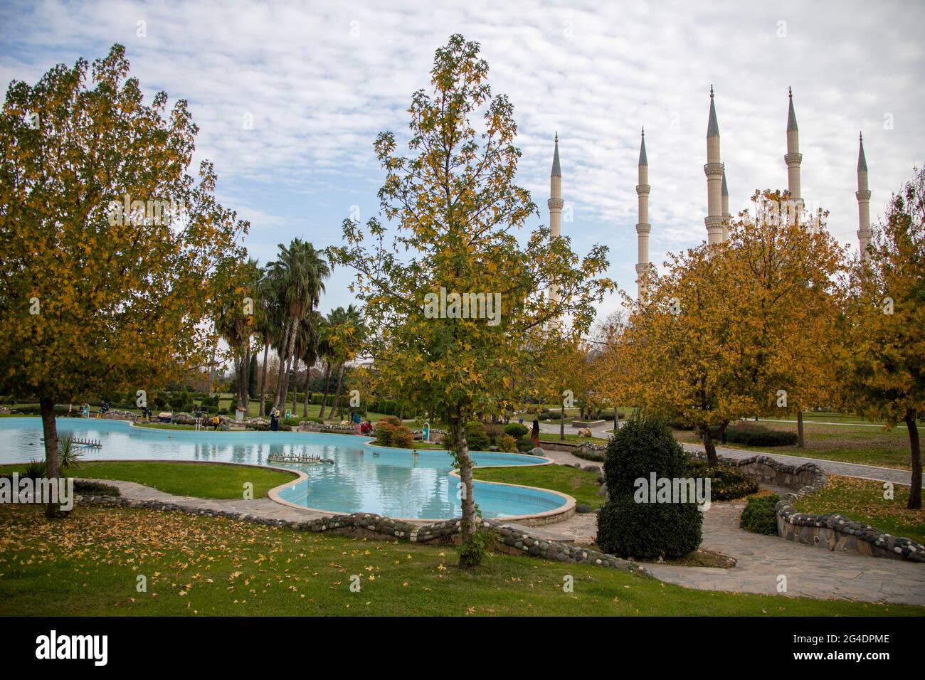 The great mosque with high minarets, which has high shooting quality ...