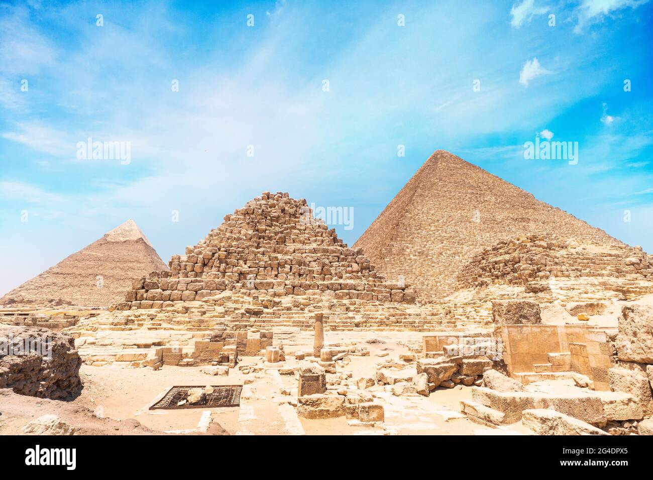 Image of the great pyramid of Giza. Cairo, Egypt. In the foreground is ...