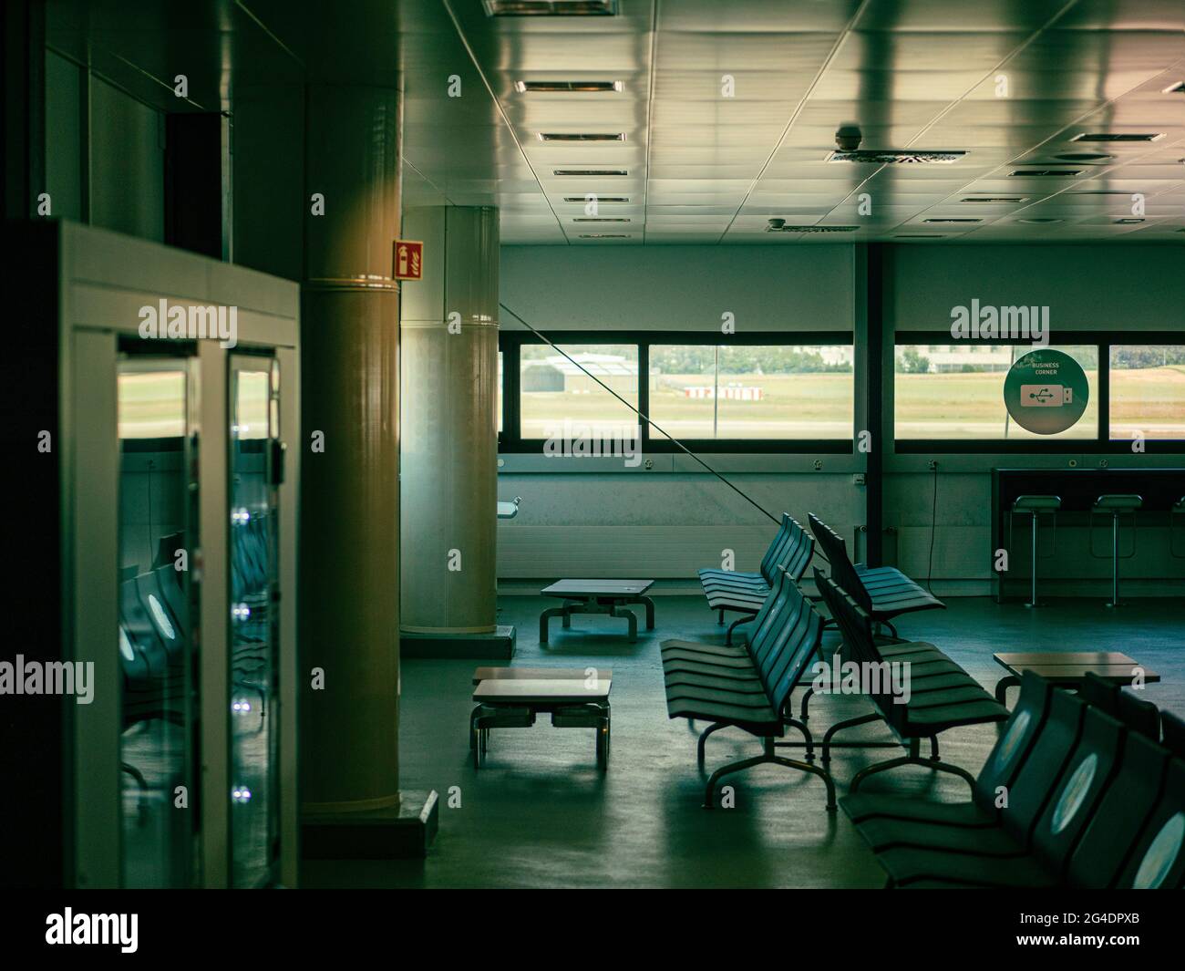 An empty airport departure lounge. The departure lounge sits empty as ...