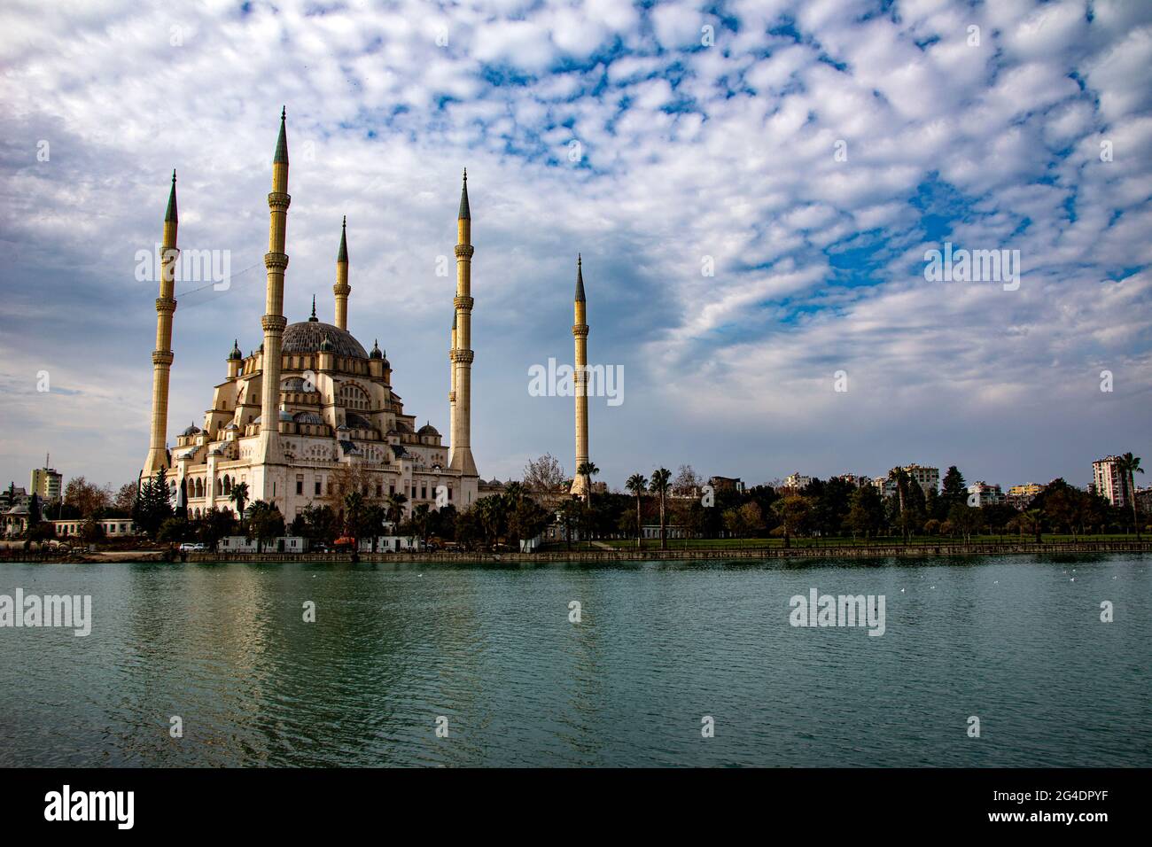 The great mosque with high minarets, which has high shooting quality ...