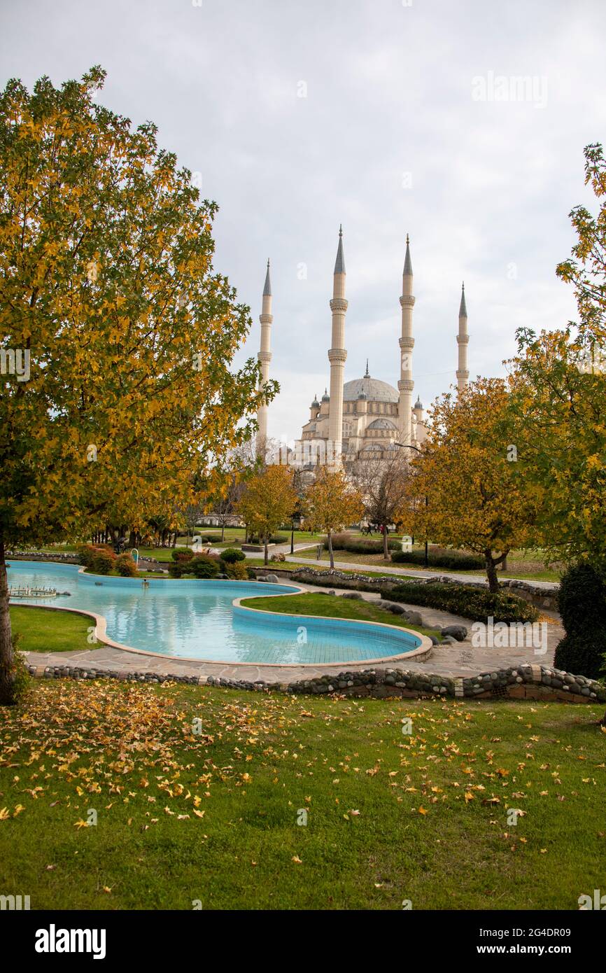 The great mosque with high minarets, which has high shooting quality ...