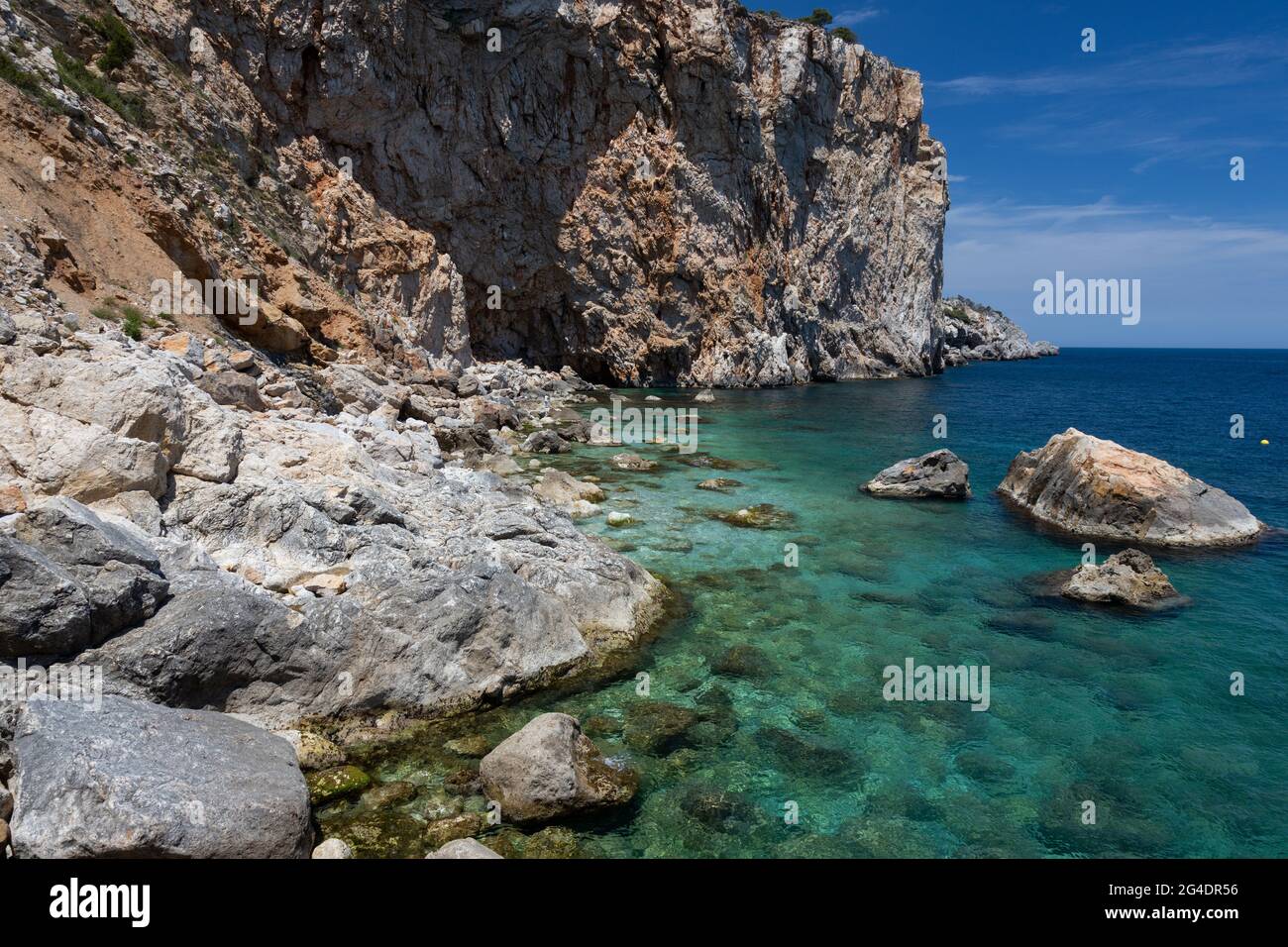 Beautiful seascape in Spanish Costa Brava near small town L Estartit ...