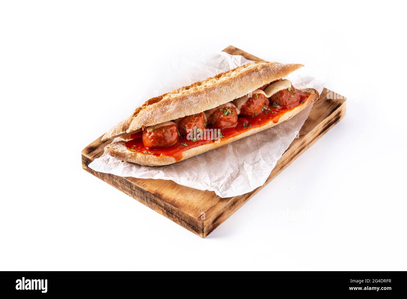 Meatball sub sandwich isolated on white background Stock Photo - Alamy