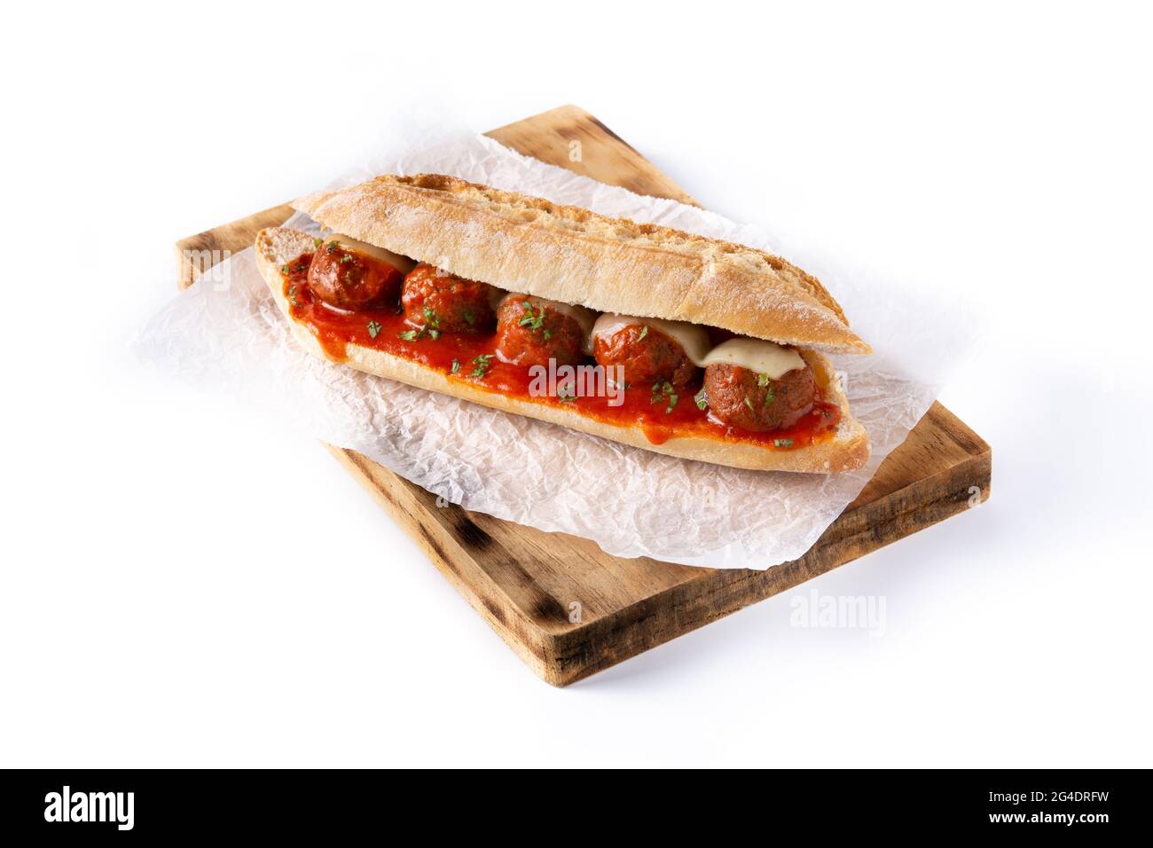 Meatball sub sandwich isolated on white background Stock Photo - Alamy