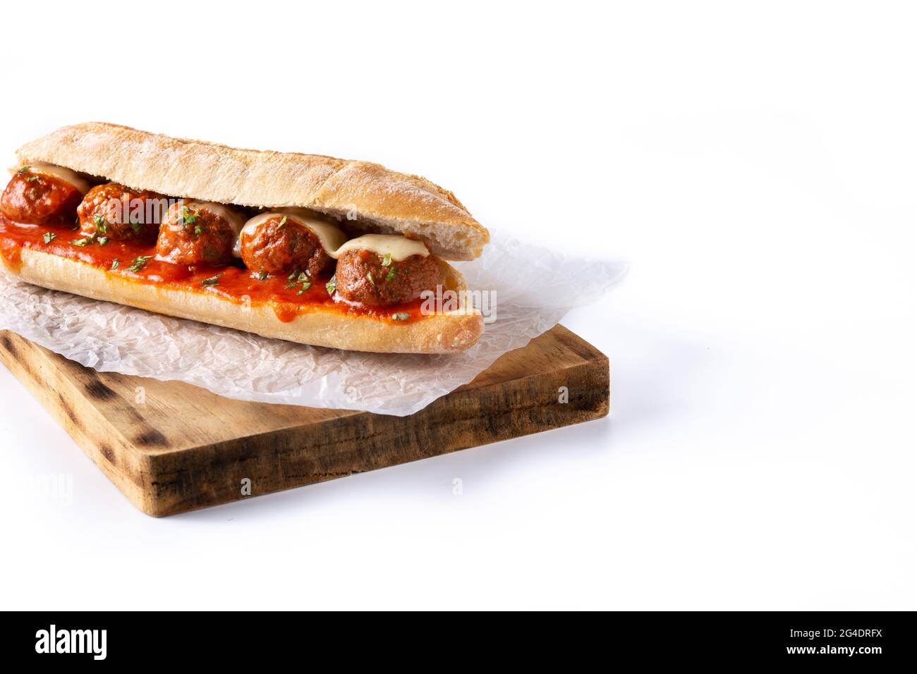 Meatball sub sandwich isolated on white background Stock Photo - Alamy