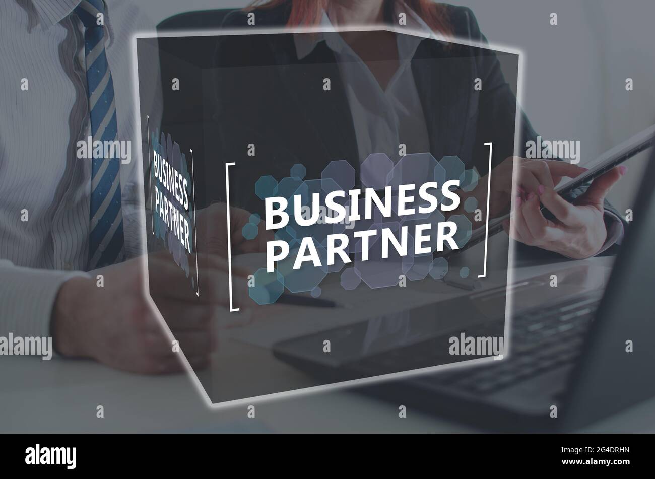 Business partner concept illustrated by a picture on background Stock ...