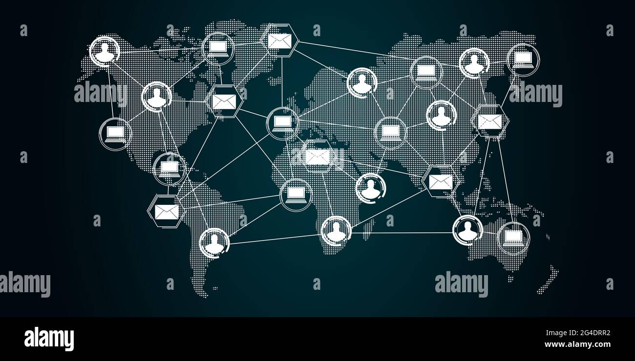 Illustration of a global network technology concept Stock Photo - Alamy