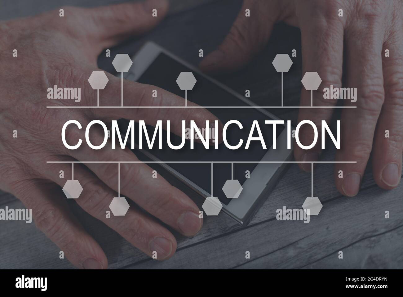 Communication concept illustrated by a picture on background Stock ...