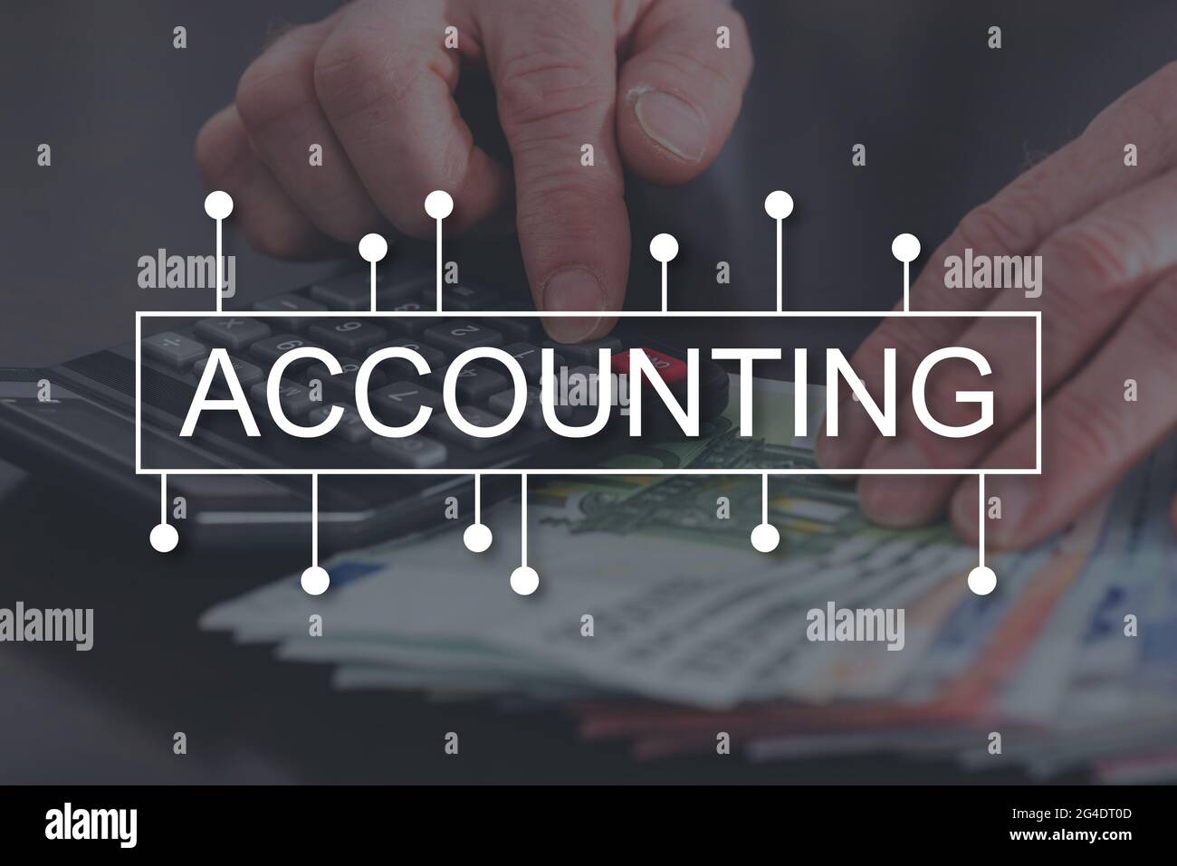 Accounting concept illustrated by a picture on background Stock Photo ...
