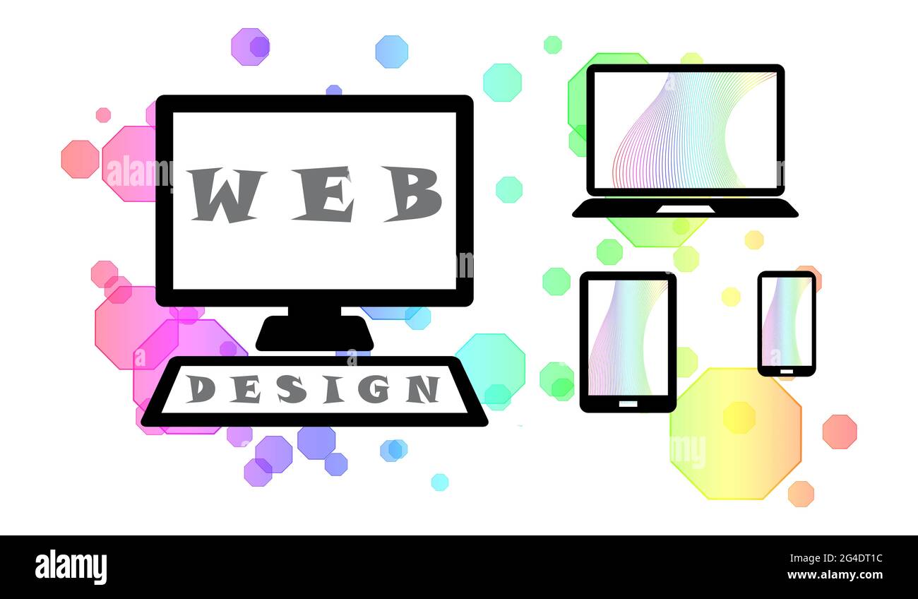 Illustration of a web design concept Stock Photo - Alamy