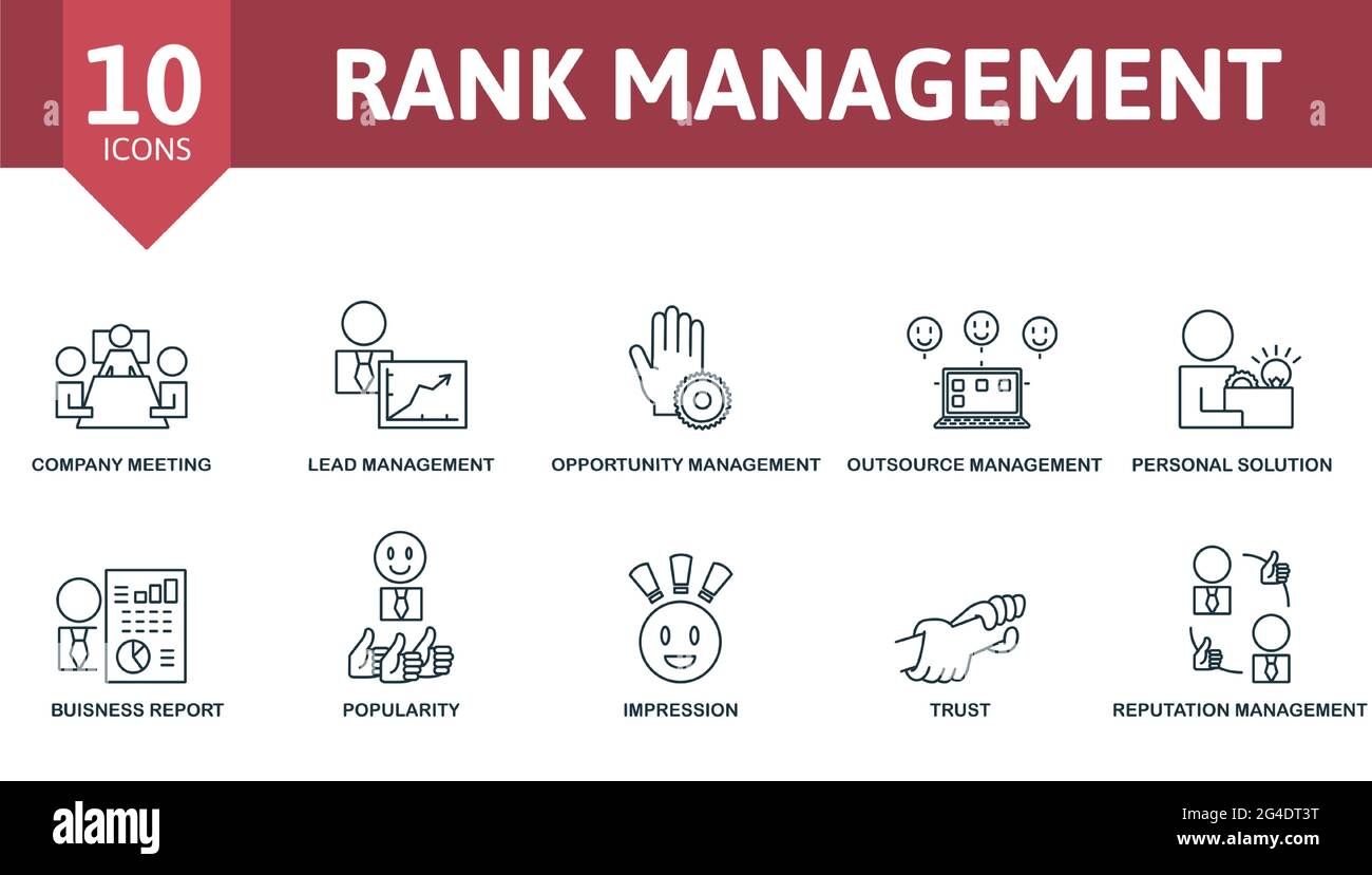 Rank Management icon set. Contains editable icons reputation management ... Rank Management icon set. Contains editable icons reputation management ...