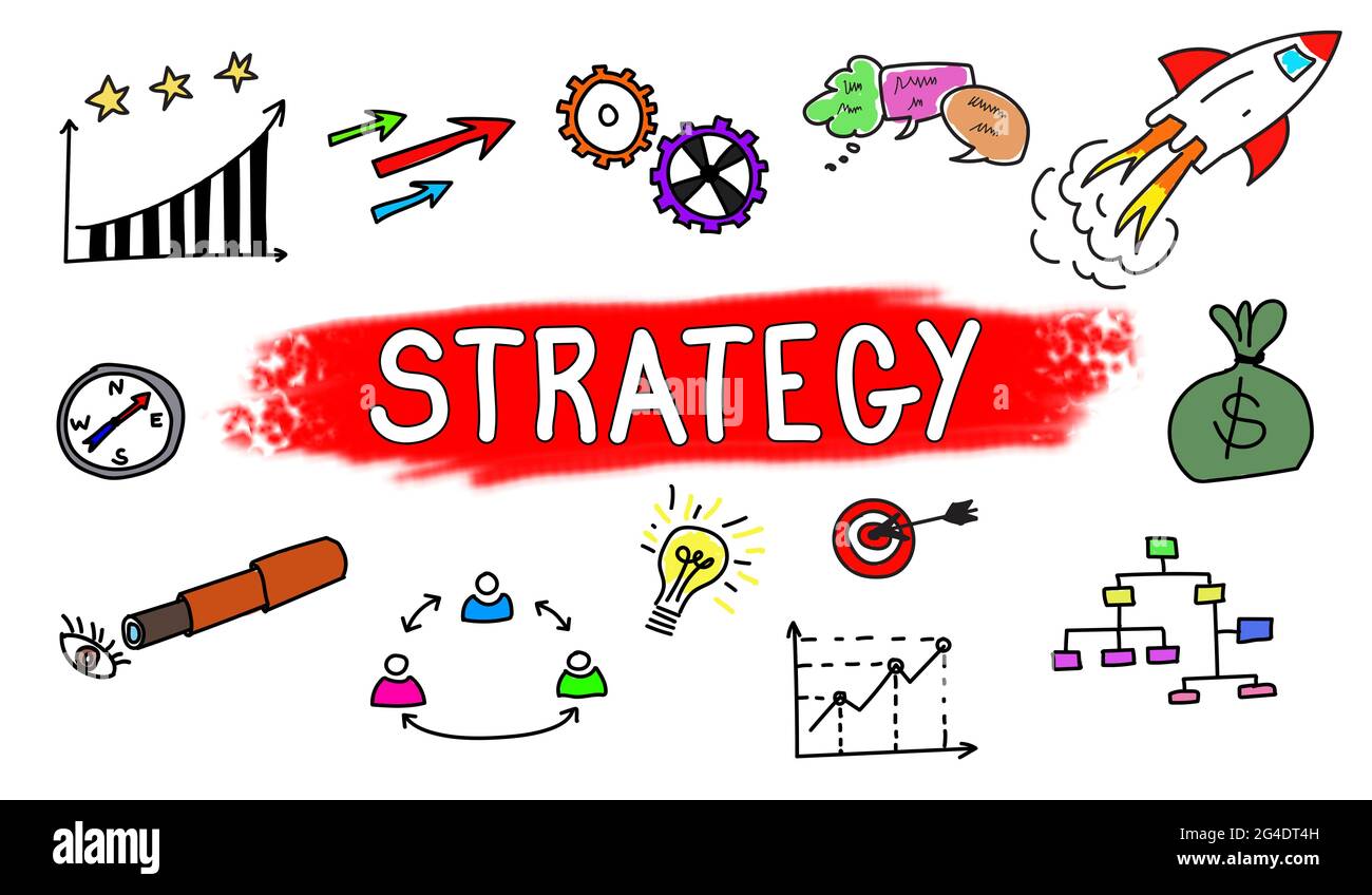 Concept of business strategy on white background Stock Photo - Alamy