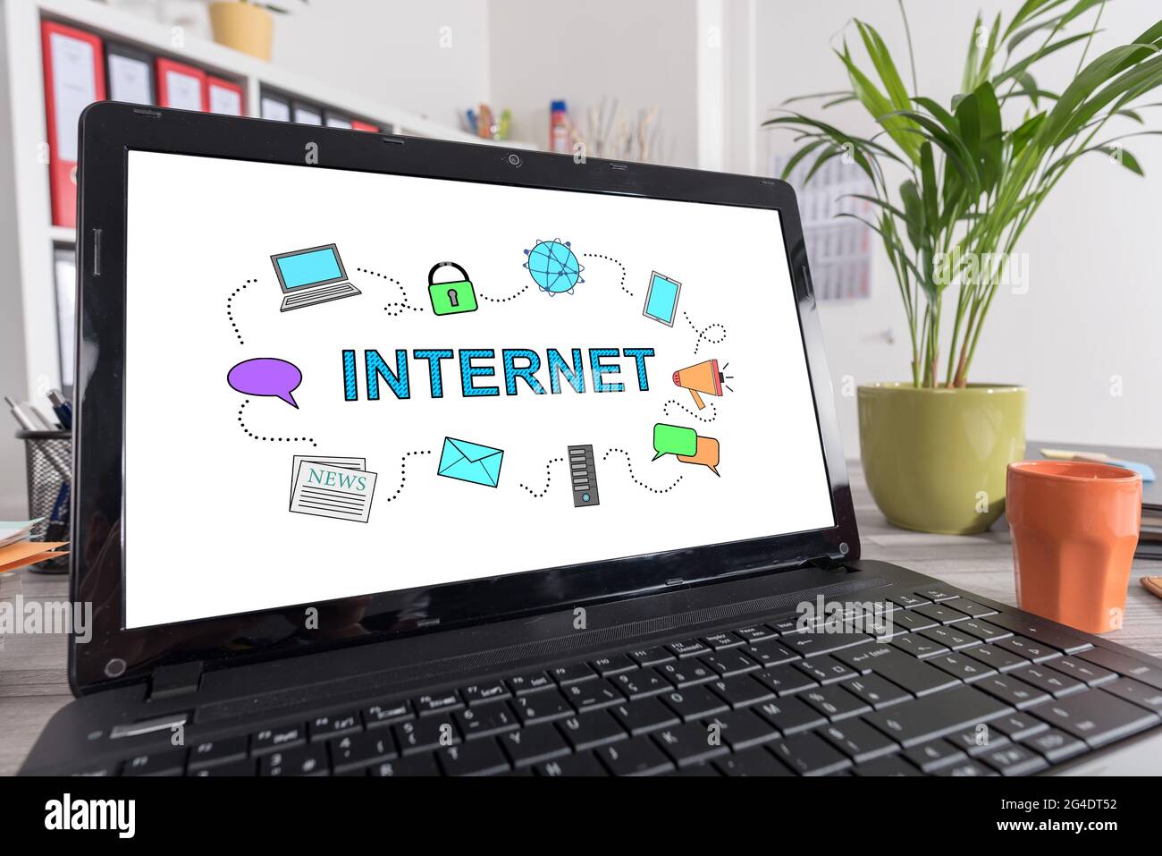 Laptop screen with internet concept Stock Photo - Alamy