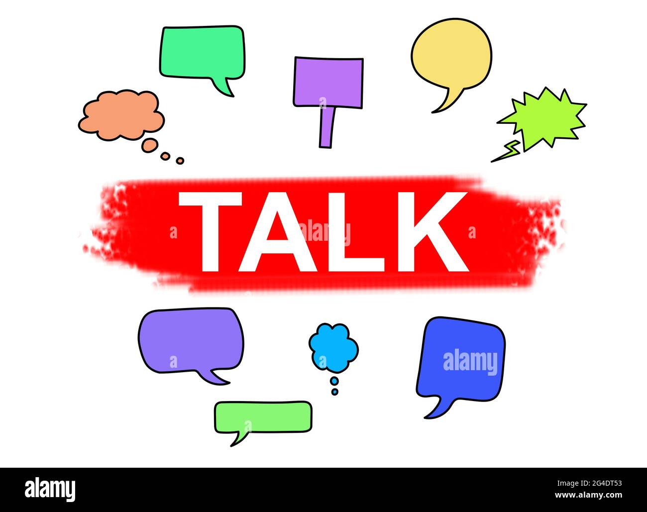 Talk concept on white background Stock Photo - Alamy