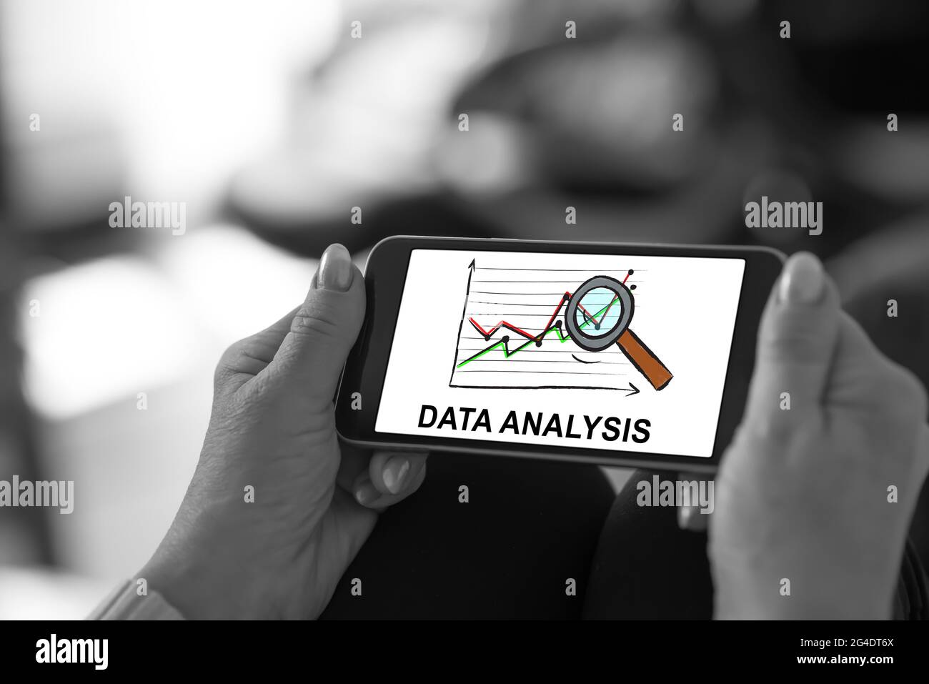 Smartphone screen displaying a data analysis concept Stock Photo - Alamy