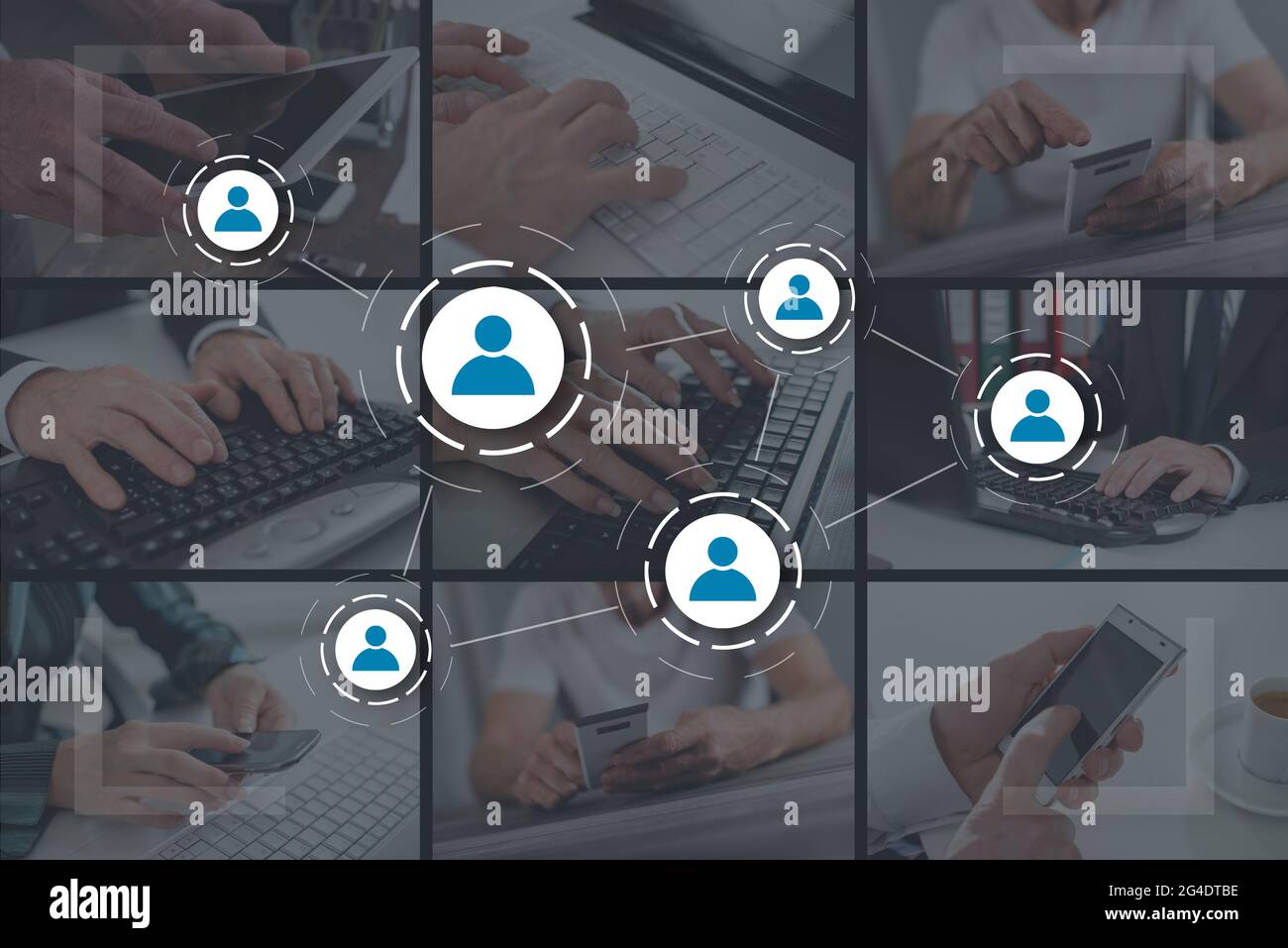 Social media and teamwork concept illustrated by a picture on ...