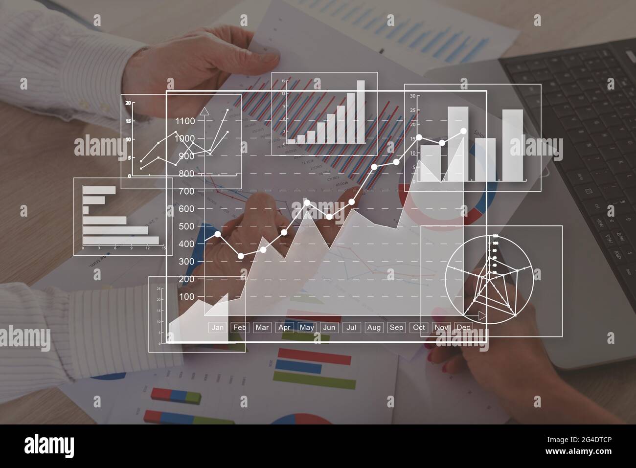 Business analysis concept illustrated by a picture on background Stock ...