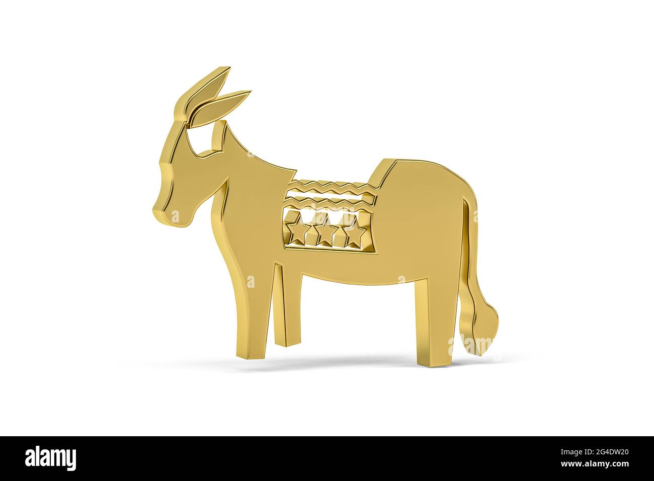 Golden 3d donkey icon isolated on white background - 3d render Stock ...