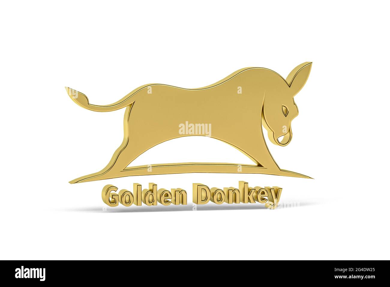 Golden 3d donkey icon isolated on white background - 3d render Stock ...