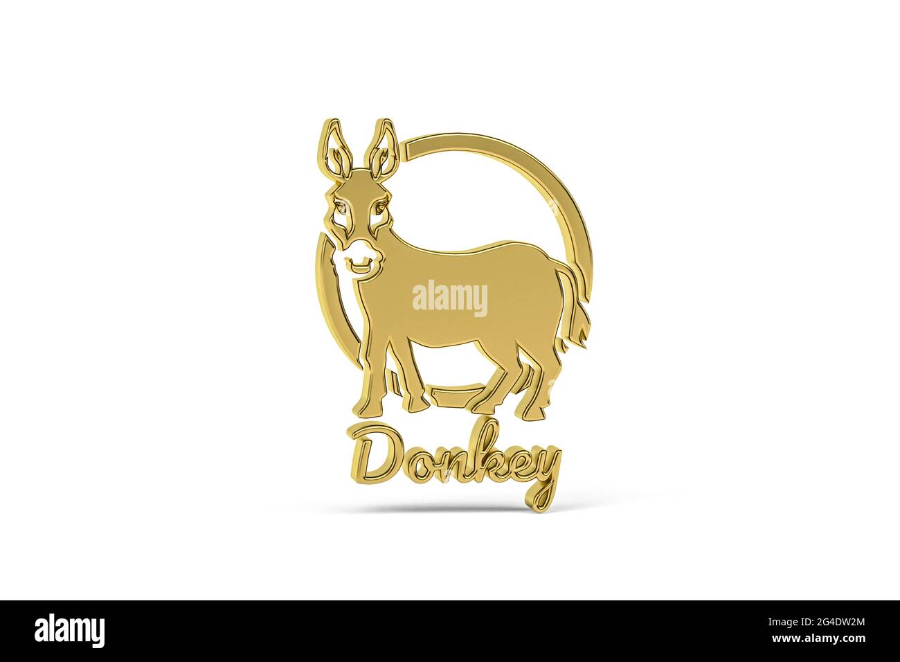 Golden 3d donkey icon isolated on white background - 3d render Stock ...
