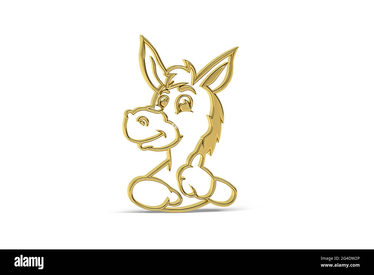 Golden 3d donkey icon isolated on white background - 3d render Stock ...