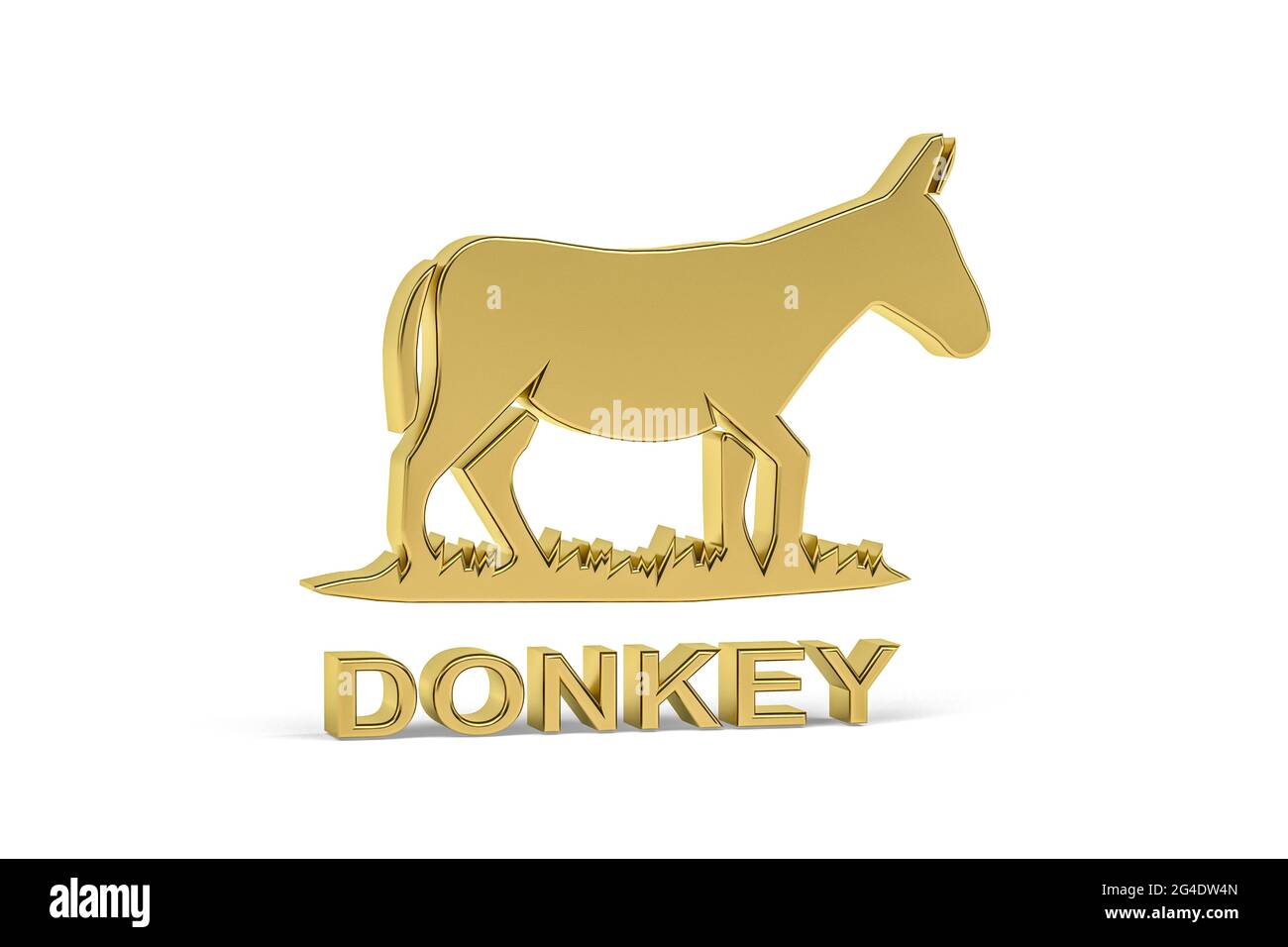 Golden 3d donkey icon isolated on white background - 3d render Stock ...