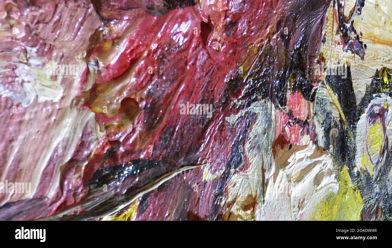 Close Up Oil Painting On Canvas Stock Photo - Alamy