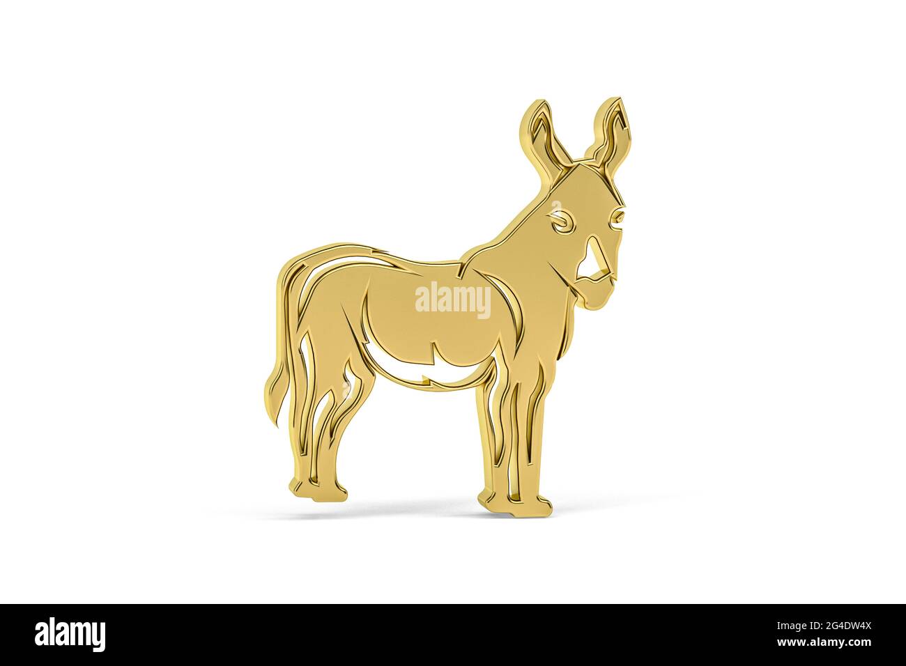Golden 3d donkey icon isolated on white background - 3d render Stock ...
