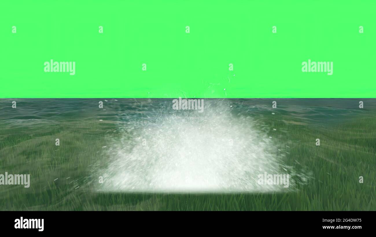 3d illustration - Water Blast Explosion on green screen Stock Photo - Alamy