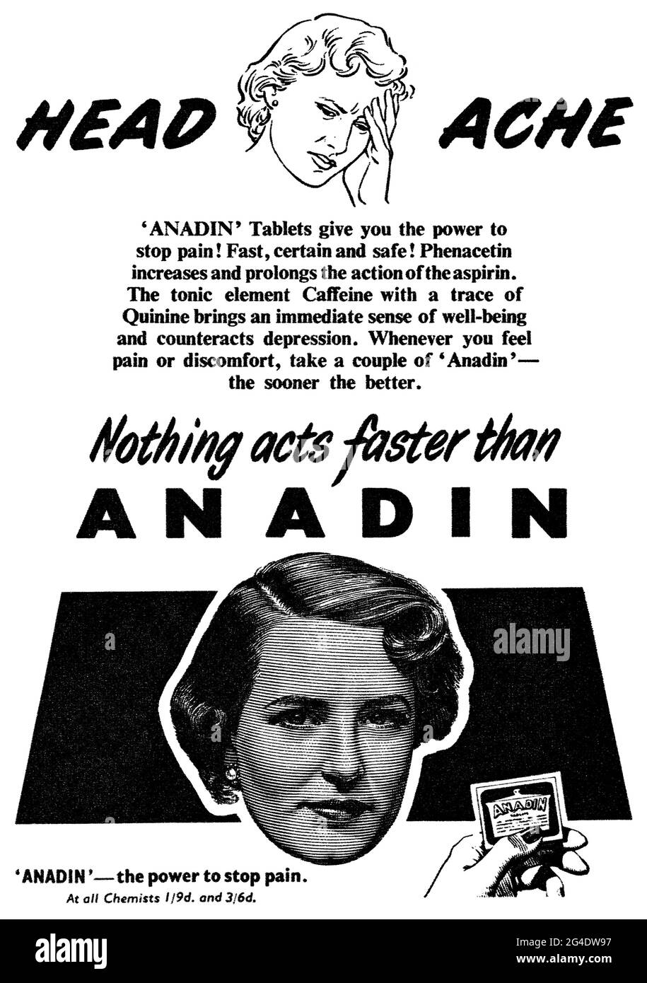 1950s pain relief hi-res stock photography and images - Alamy