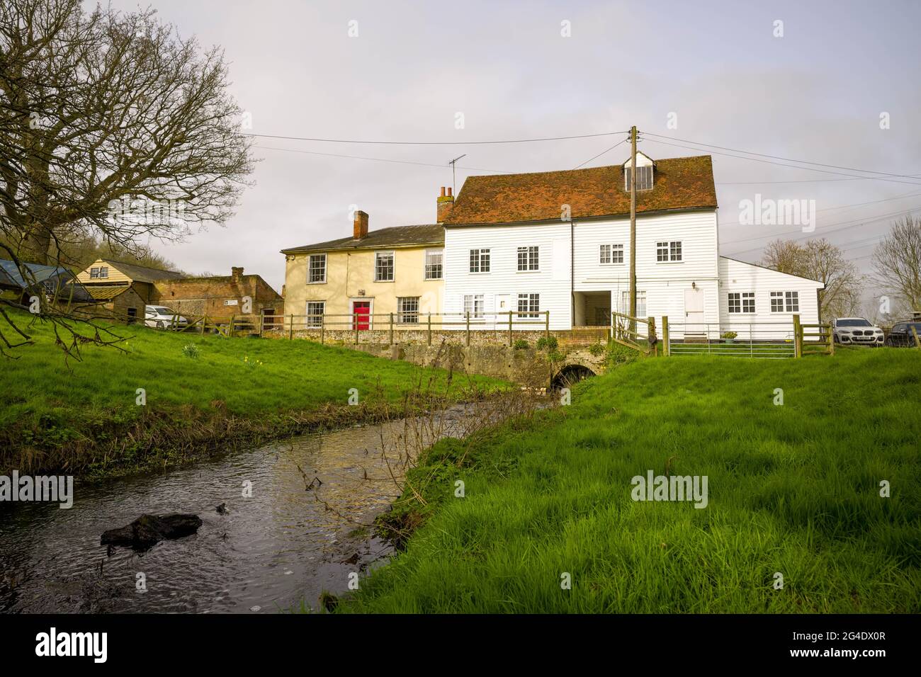 White Colne Mill Stock Photo - Alamy