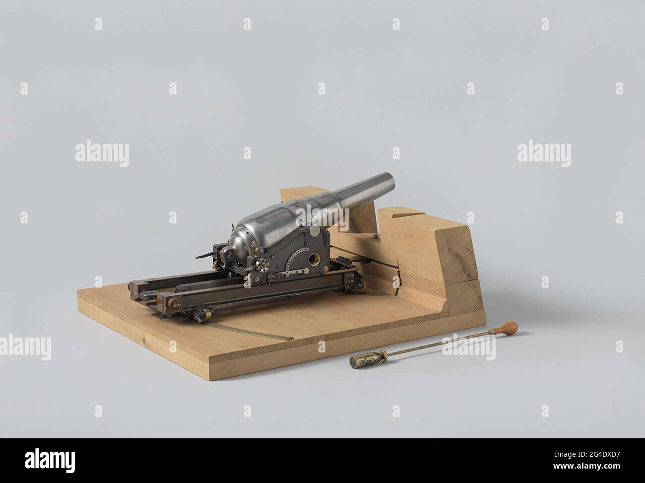 . Very detailed model of a 18 cm cannon on a swivel edge on a ship part ...