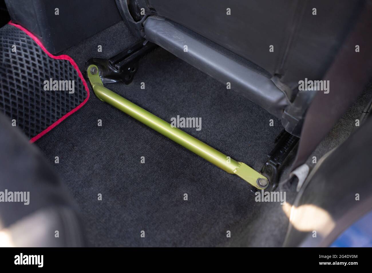 the inside the sport race car with the metal case or cage, anti-roll ...