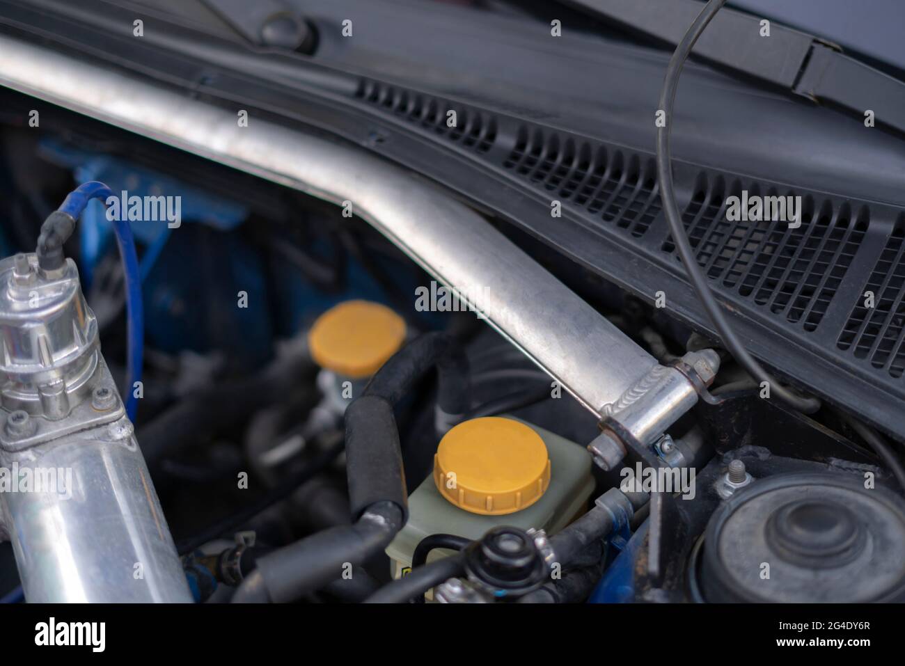 the inside the sport race car with the metal case or cage, anti-roll ...