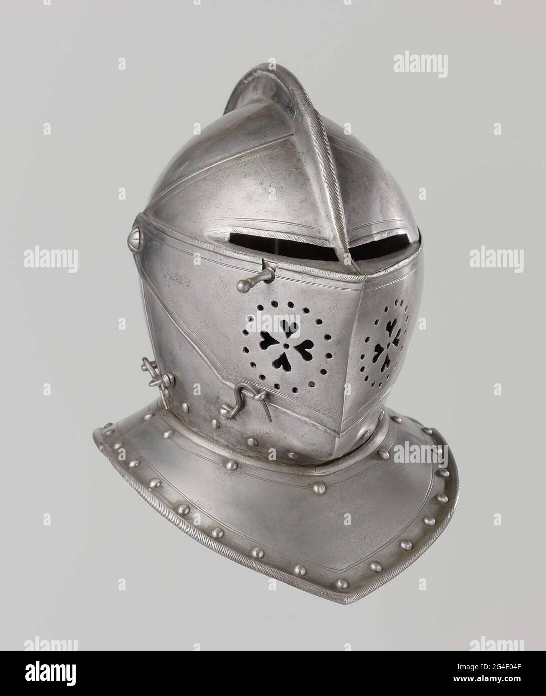 . Ruiter helmet or jacket helmet. The helmet is made of polished iron ...