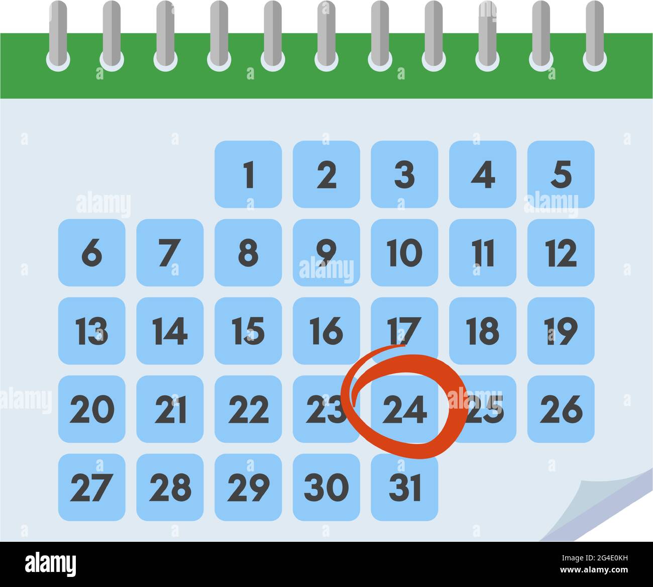 Vector calendar with date day mark flat illustration Stock Vector Image ...