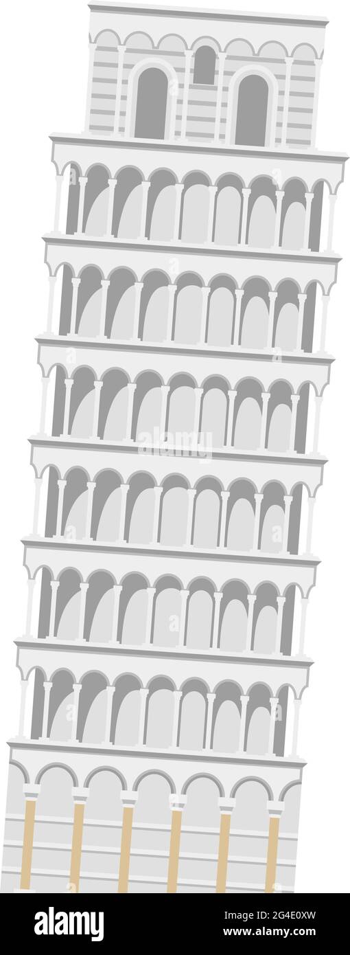 Pisa tower vector illustration isolated on white background Stock ...