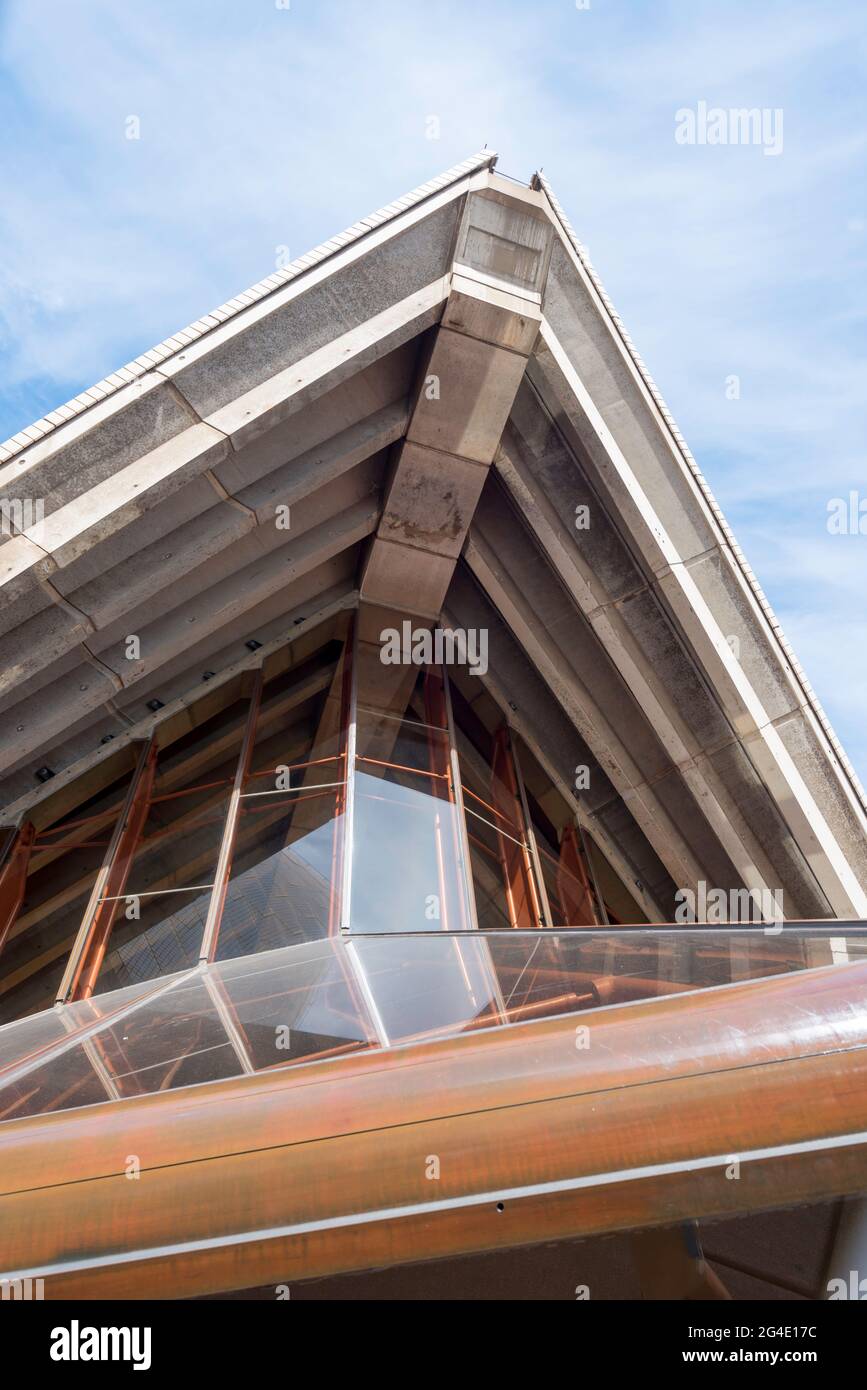 A closeup of the exterior steel reinforced concrete construction of the ...