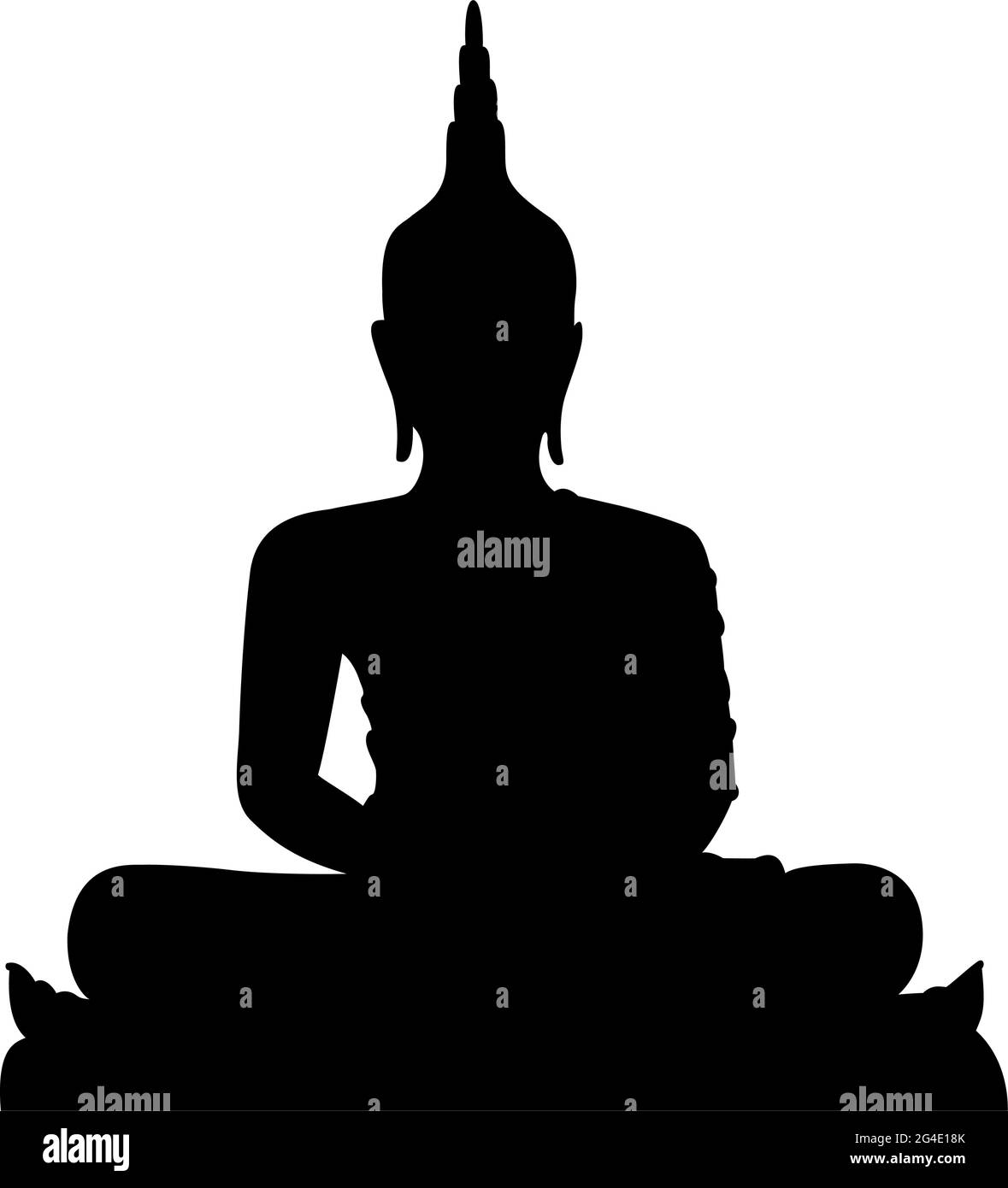 Buddha statue vector icon buddhism hindu temple on white Stock Vector ...