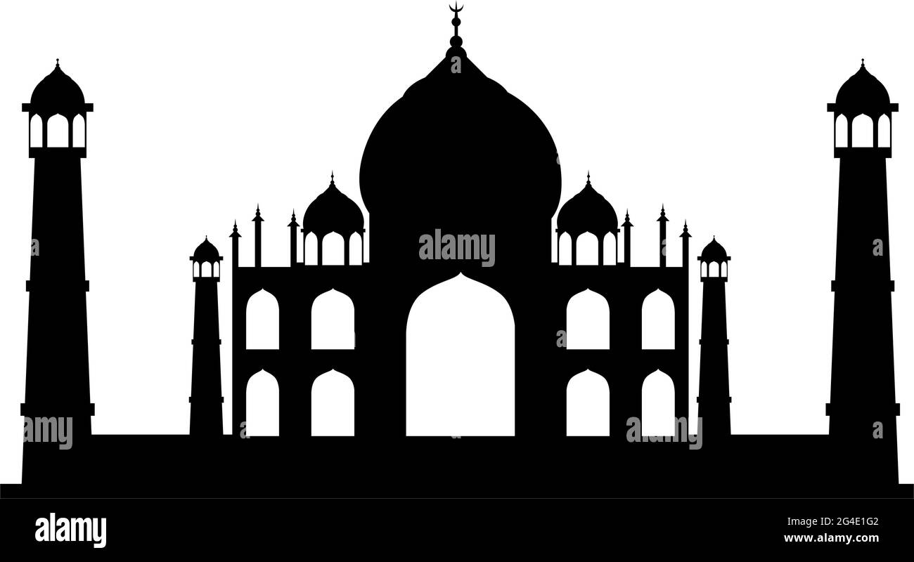 Taj Mahal vector, indian Agra temple illustration Stock Vector Image ...