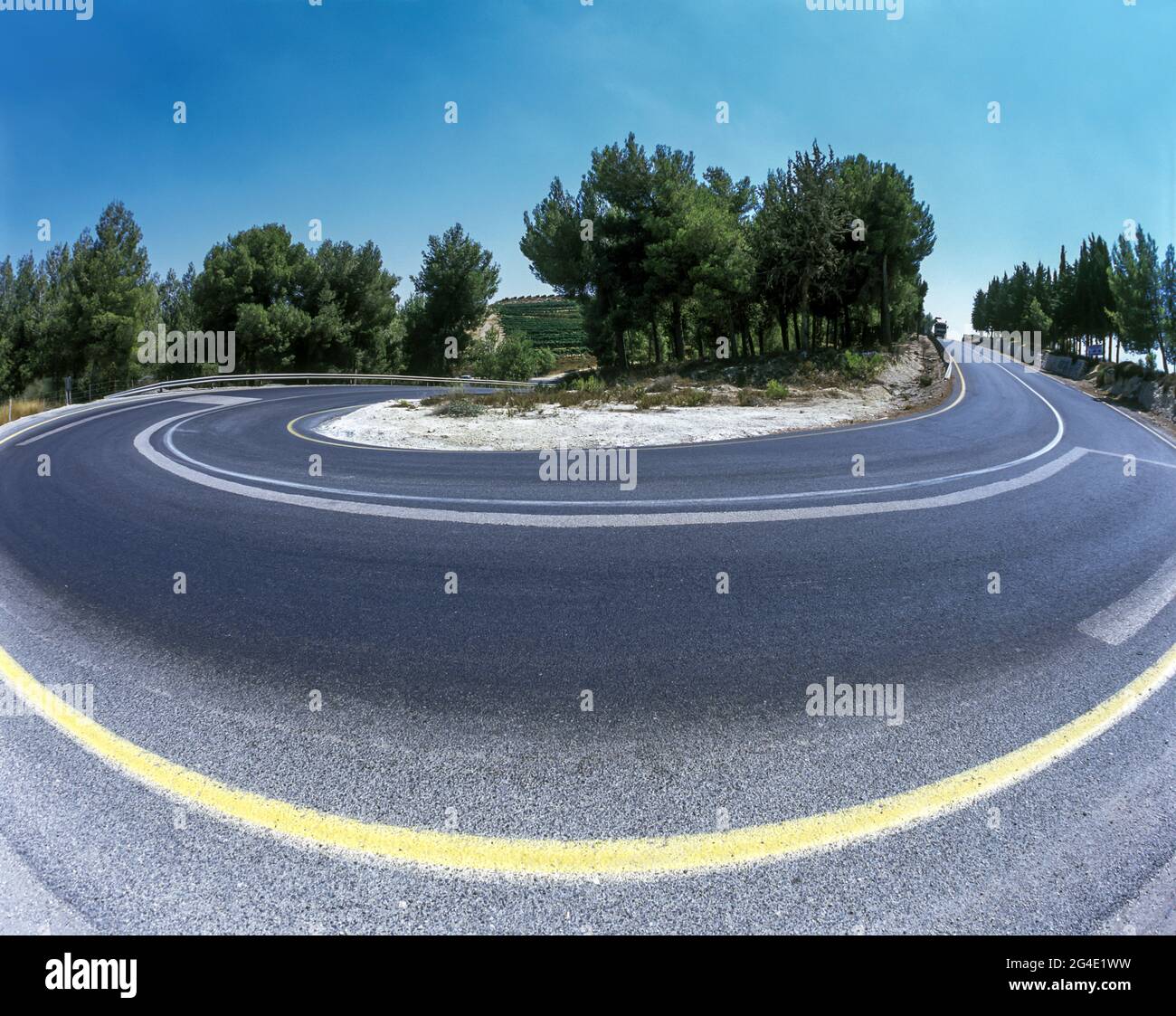 HAIRPIN SWITCHBACK U SHAPED CURVED ROAD GALILEE ISRAEL Stock Photo - Alamy