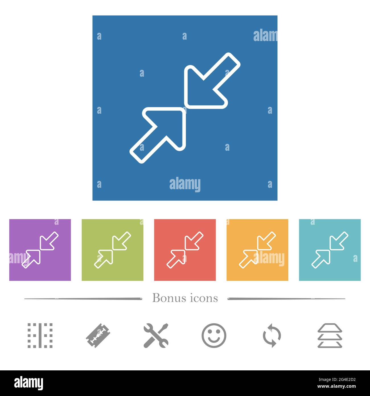 Resize small flat white icons in square backgrounds. 6 bonus icons ...