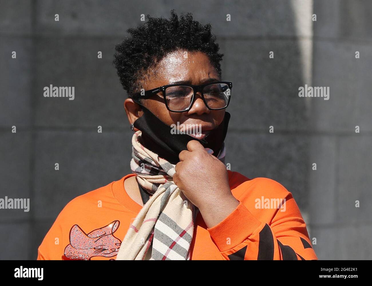 George Nkencho's mother Blessing, outside his inquest at the RDS in ...