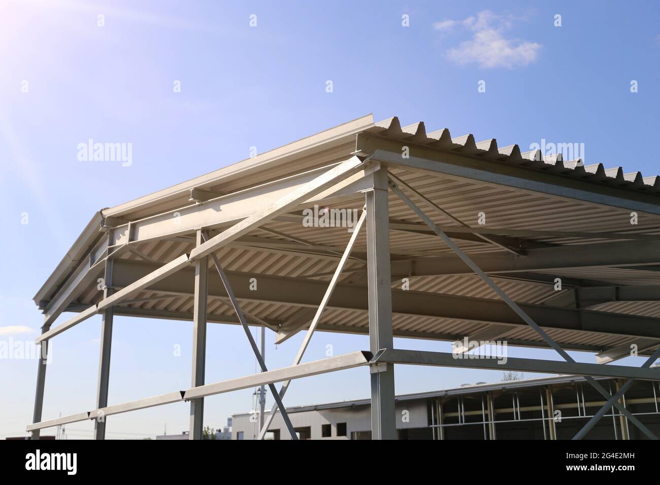 Commercial building, trade hall under construction Stock Photo - Alamy