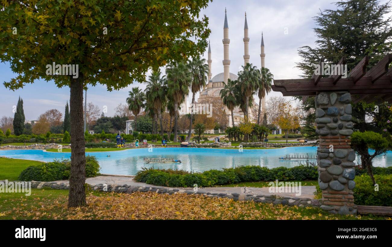 The great mosque with high minarets, which has high shooting quality ...