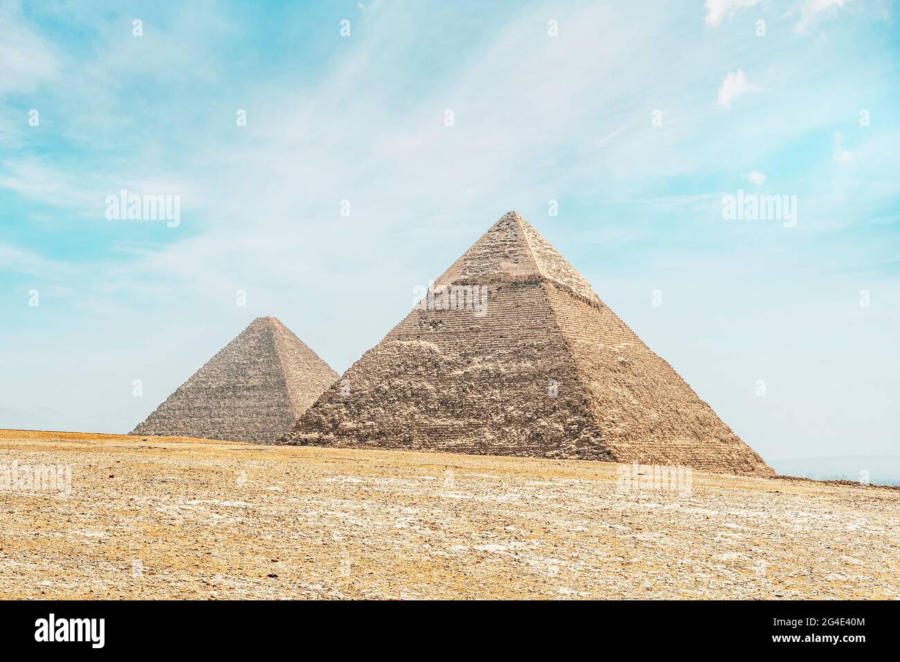 Great Pyramid of Giza, Egypt. Pyramids of Chephren Khafra and Cheops ...