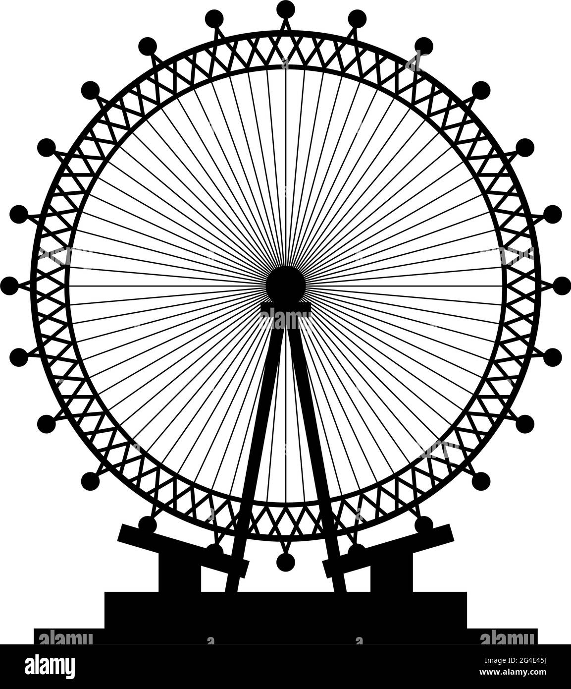 London eye vector ferris wheel icon illustration on white Stock Vector ...