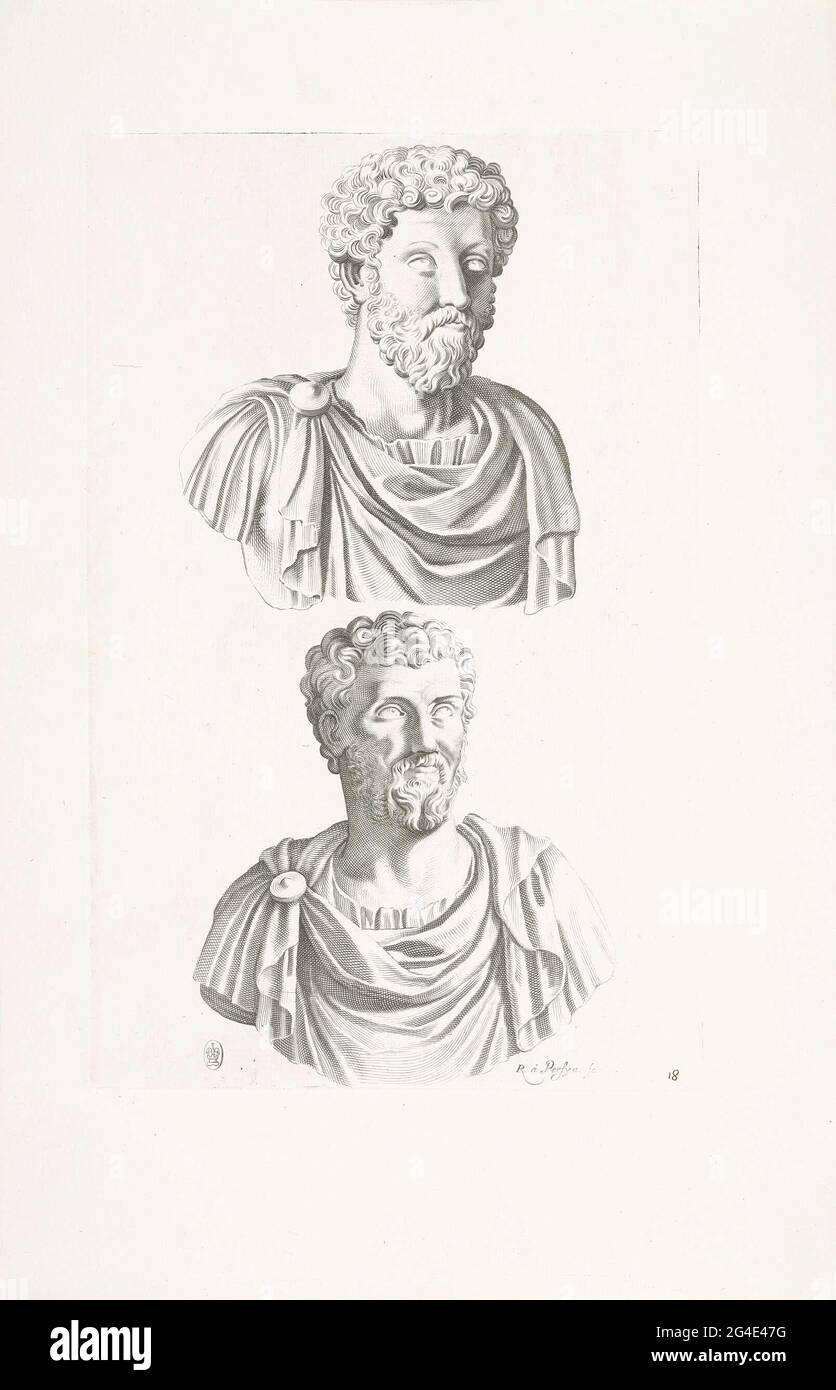 . Two Roman portrait busts from Emperor Marcus Aurelius and Emperor ...
