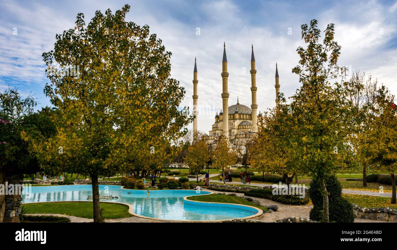 The great mosque with high minarets, which has high shooting quality ...