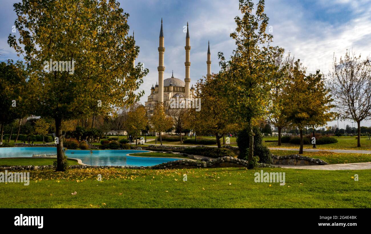 The great mosque with high minarets, which has high shooting quality ...